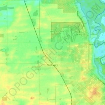 Nyah West topographic map, elevation, terrain