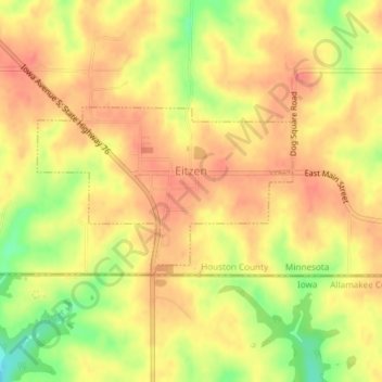 Eitzen topographic map, elevation, terrain