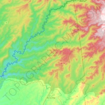 Bu Gia Map National Park topographic map, elevation, terrain