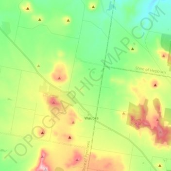 Waubra topographic map, elevation, terrain