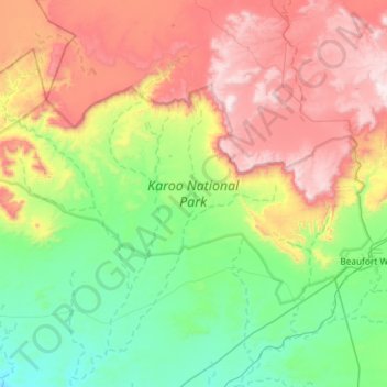 Karoo National Park topographic map, elevation, terrain