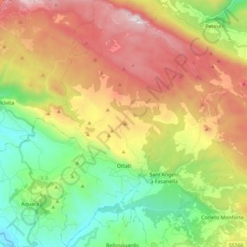 Ottati topographic map, elevation, terrain