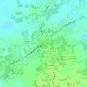 Bubukal topographic map, elevation, terrain