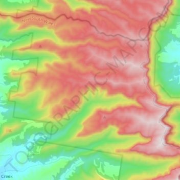 Border Ranges topographic map, elevation, terrain