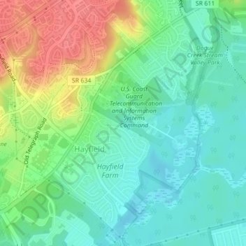 Hayfield topographic map, elevation, terrain