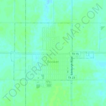 Booker topographic map, elevation, terrain