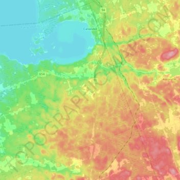 Callander topographic map, elevation, terrain