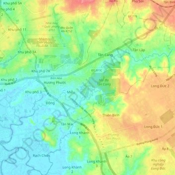 Phường Phước Tân topographic map, elevation, terrain