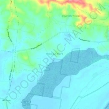 Hallidays Point topographic map, elevation, terrain