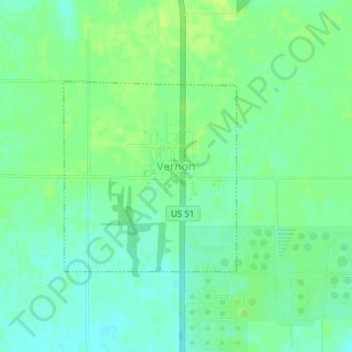 Vernon topographic map, elevation, terrain