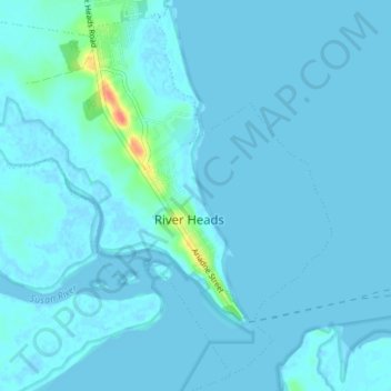 River Heads topographic map, elevation, terrain