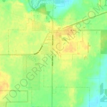 Hebron topographic map, elevation, terrain