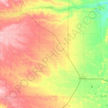 Box Butte County topographic map, elevation, terrain