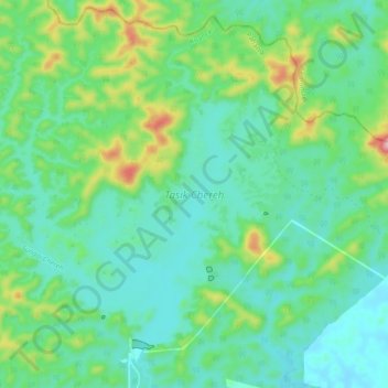 Chereh Reservoir topographic map, elevation, terrain