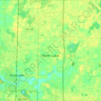Ham Lake topographic map, elevation, terrain