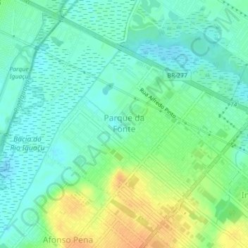 Parque da Fonte topographic map, elevation, terrain