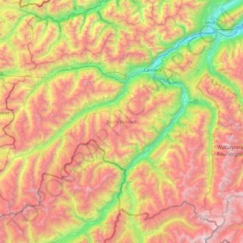 Bezirk Landeck topographic map, elevation, terrain