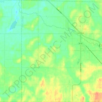 Litchfield Township topographic map, elevation, terrain