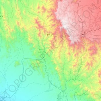 Rijal Almaa topographic map, elevation, terrain