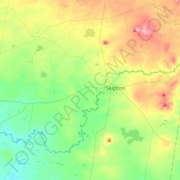 Skipton topographic map, elevation, terrain