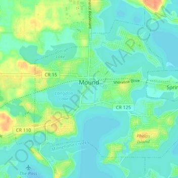 Mound topographic map, elevation, terrain