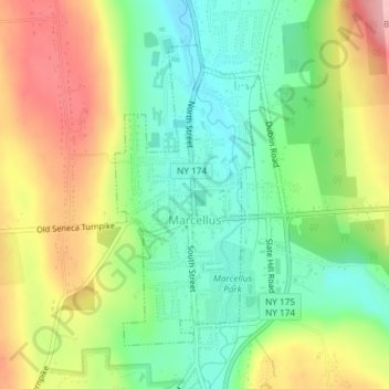 Village of Marcellus topographic map, elevation, terrain