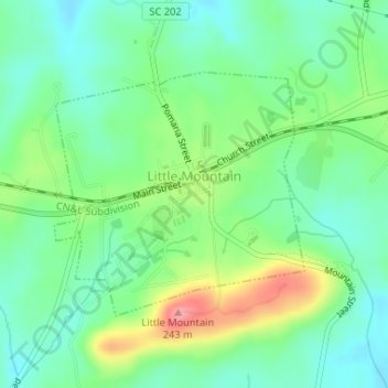 Little Mountain topographic map, elevation, terrain
