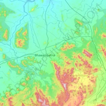 Sadar topographic map, elevation, terrain