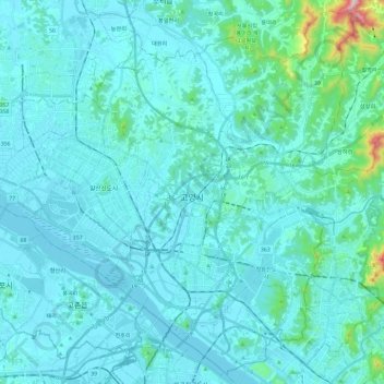 Deogyang-gu topographic map, elevation, terrain