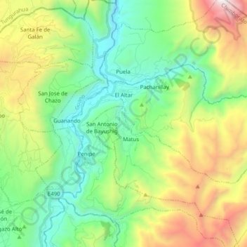 El Altar topographic map, elevation, terrain