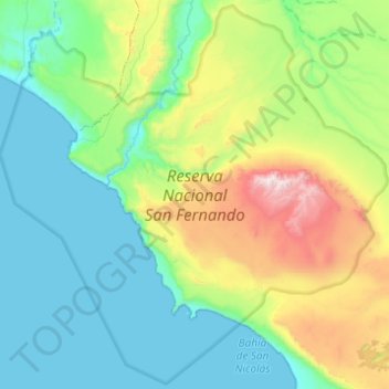 Reserva Nacional San Fernando topographic map, elevation, terrain