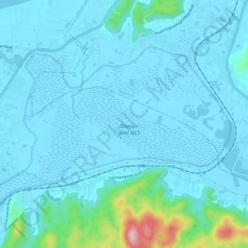 Deepor Beel topographic map, elevation, terrain