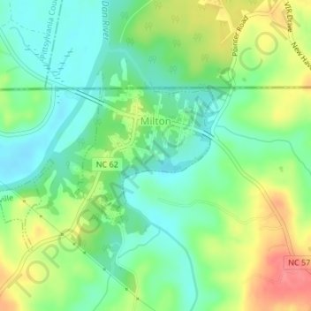 Milton topographic map, elevation, terrain