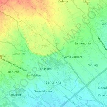 Santa Rita topographic map, elevation, terrain