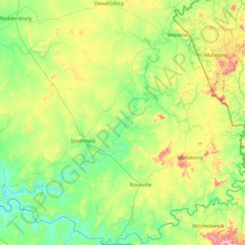 Mohokare Local Municipality topographic map, elevation, terrain