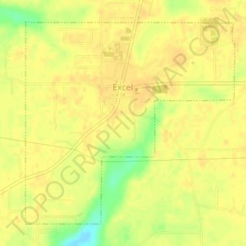 Excel topographic map, elevation, terrain