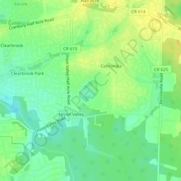 The Ponds topographic map, elevation, terrain