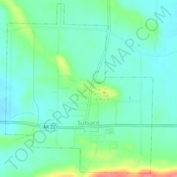 Subiaco topographic map, elevation, terrain