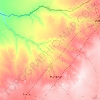 Ratlou Local Municipality topographic map, elevation, terrain