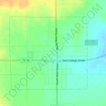 Rising Star topographic map, elevation, terrain