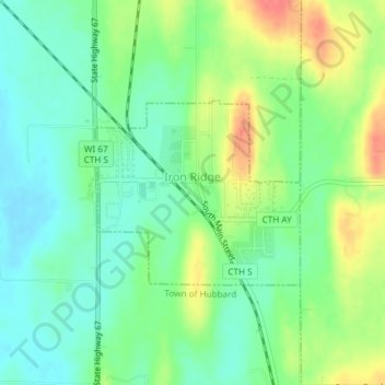 Iron Ridge topographic map, elevation, terrain