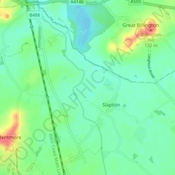 Slapton topographic map, elevation, terrain