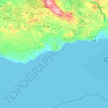 Skurups kommun topographic map, elevation, terrain