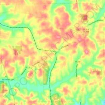 Clay Township topographic map, elevation, terrain