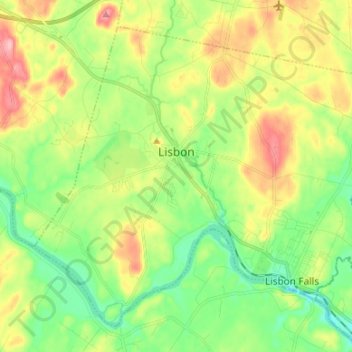 Lisbon topographic map, elevation, terrain