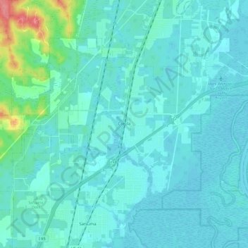 Creola topographic map, elevation, terrain