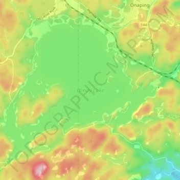 Windy Lake topographic map, elevation, terrain
