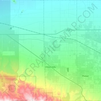 Piñon Hills topographic map, elevation, terrain