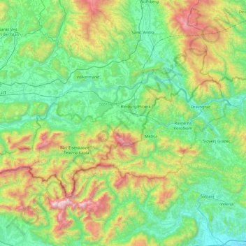 Karawanken-Karavanke UNESCO Global Geopark topographic map, elevation ...