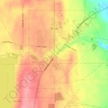 Village of Perry topographic map, elevation, terrain